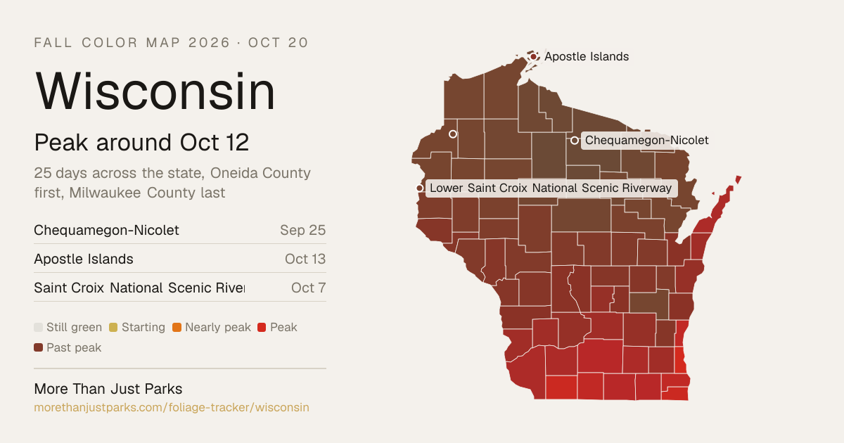 Wisconsin Fall Color Map 2026: Peak Week by County | More Than Just Parks